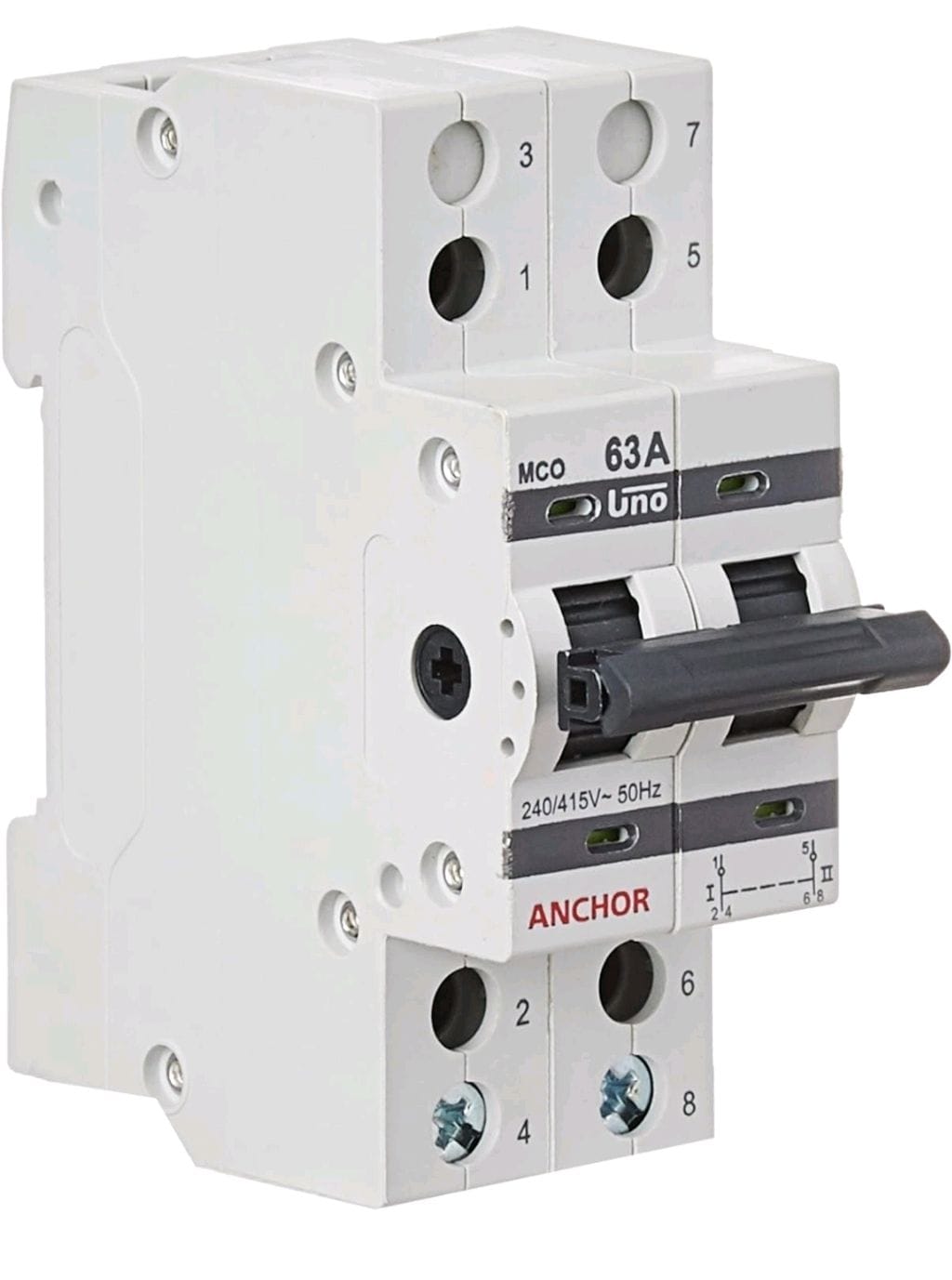 Anchor by Panasonic 98084 UNO Series 63 Ampere Dual Pole Change Over ...